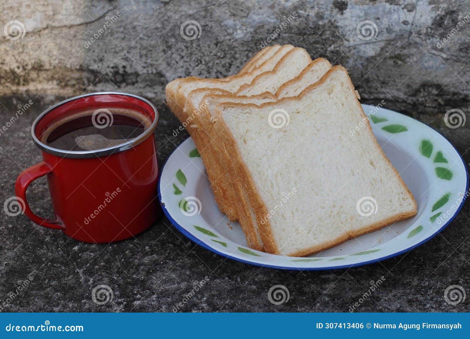 White breads and coffee stock photo. Image of dish, black - 307413406