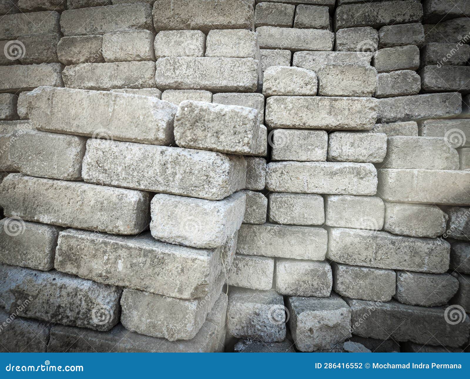 Pile of White Bricks for Building Material. Stock Photo - Image of ...