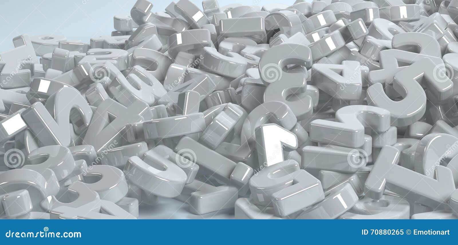 Pile of White Figures Numbers Stock Illustration - Illustration of ...