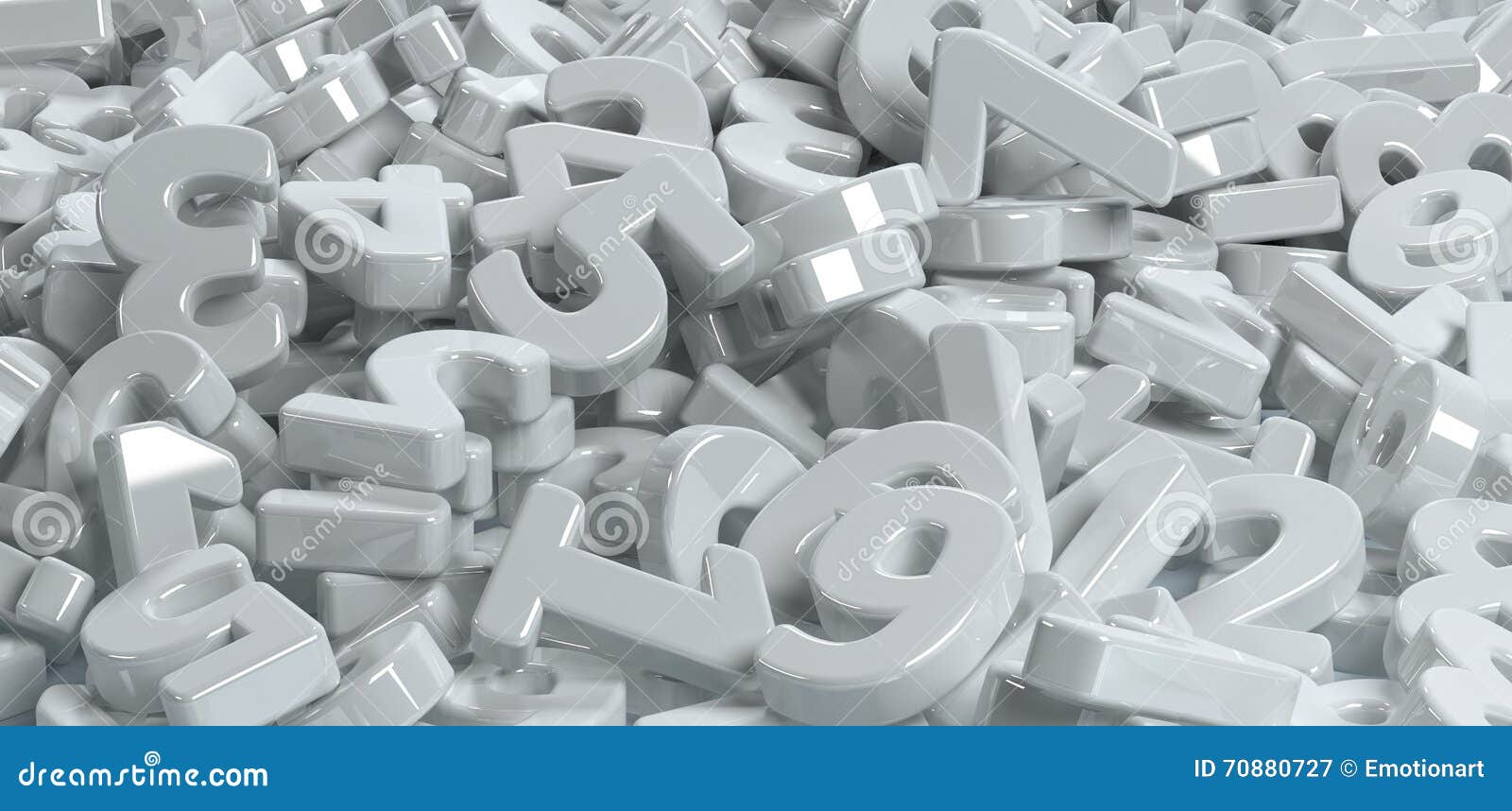 Pile of White Figures Numbers Stock Illustration - Illustration of read ...