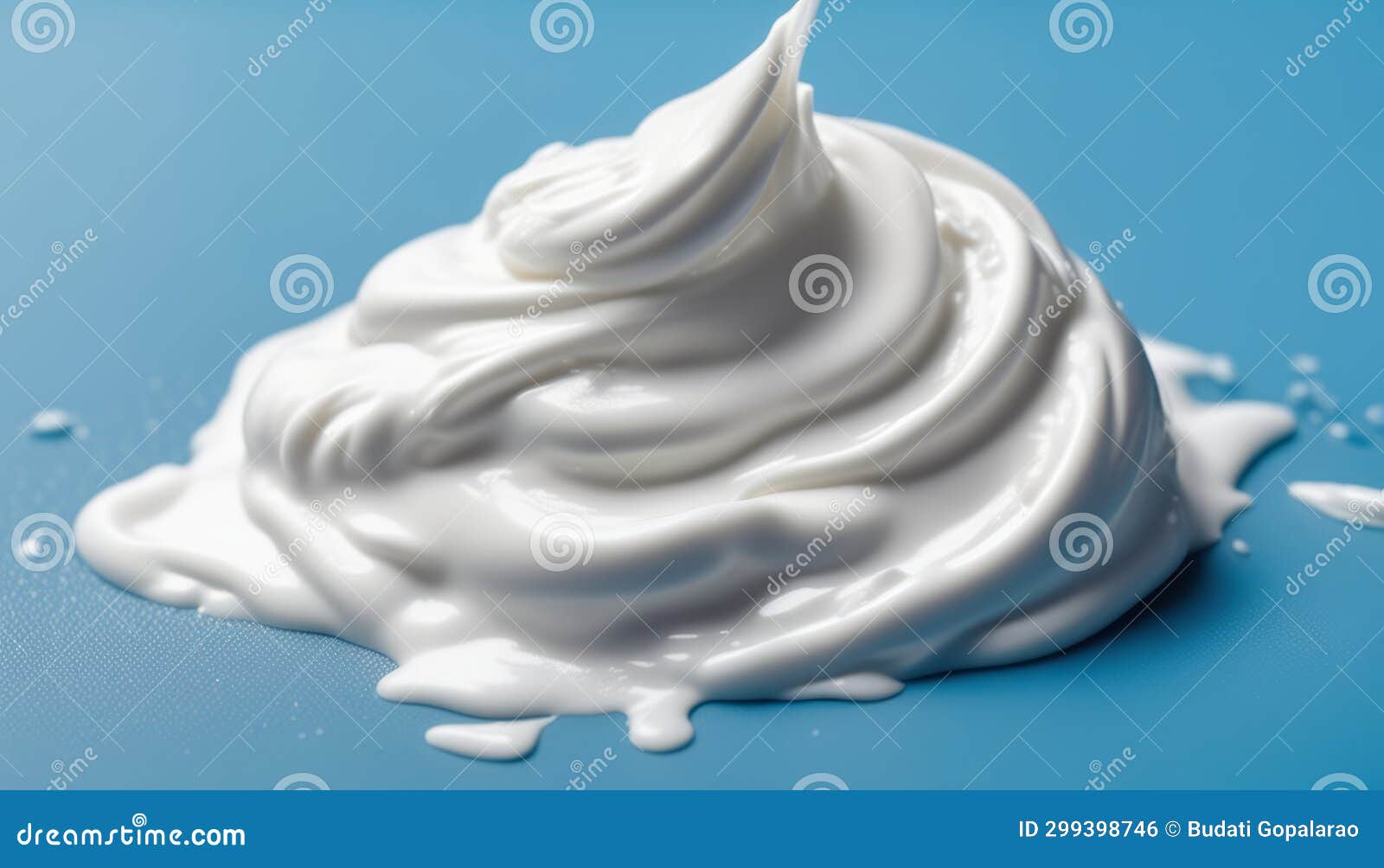 A Pile of White Frosting on a Blue Surface Stock Illustration ...