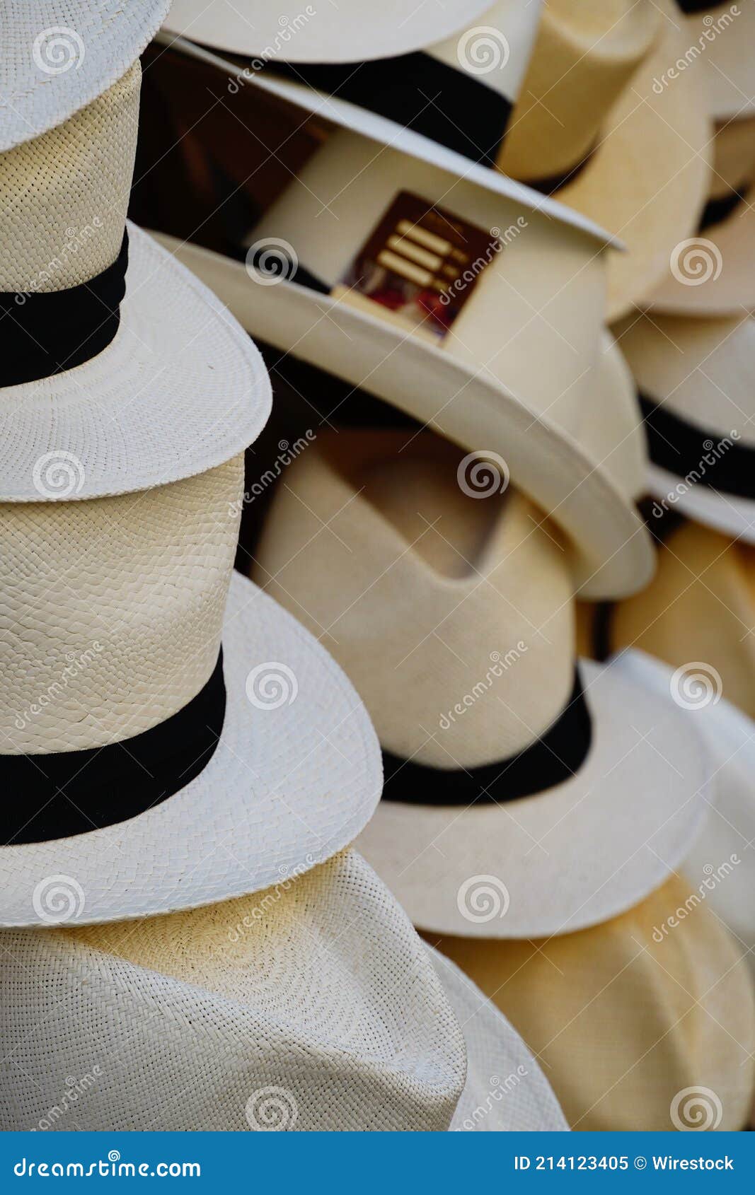 Pile of White Hats for Sale Stock Image - Image of market, clothing ...