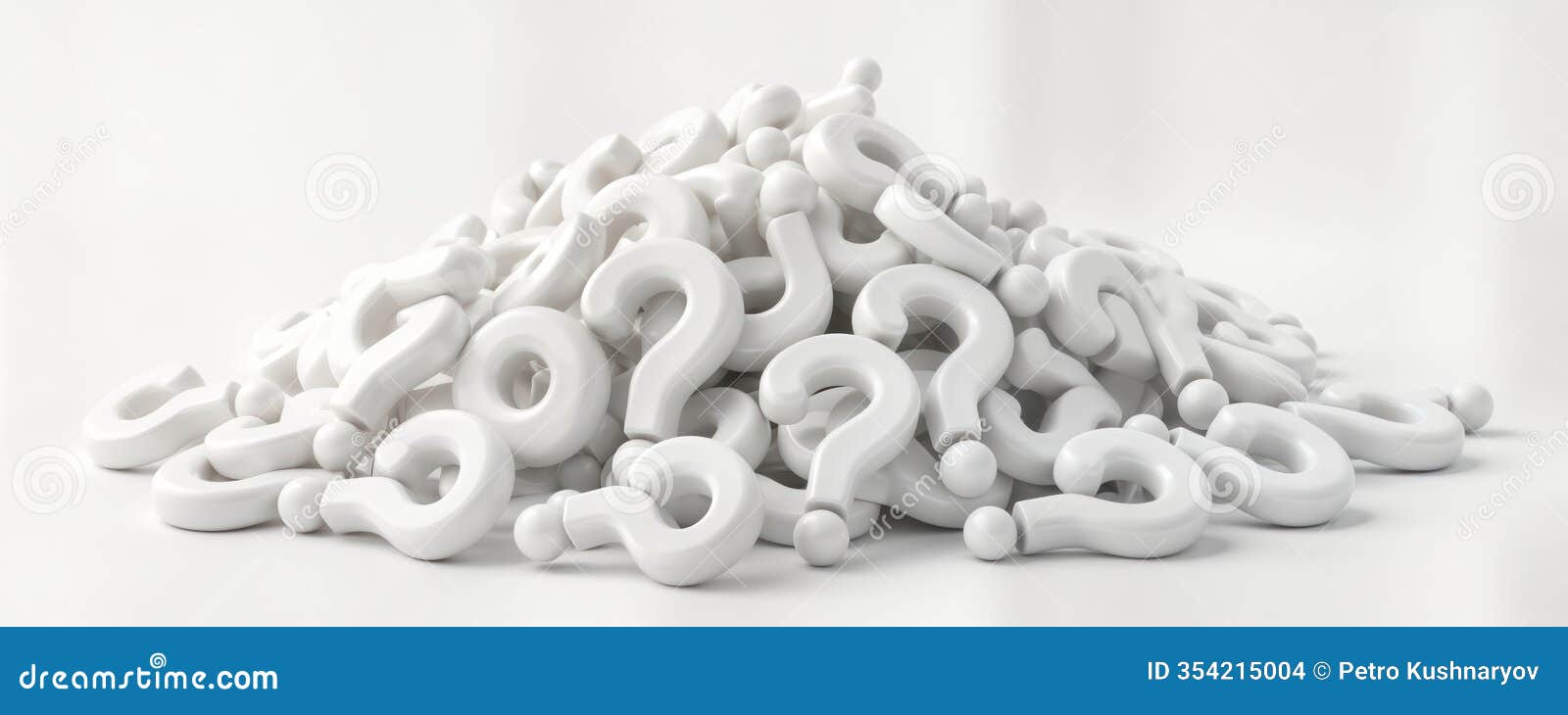 Pile of White Question Marks Represents Many Unresolved Problems ...
