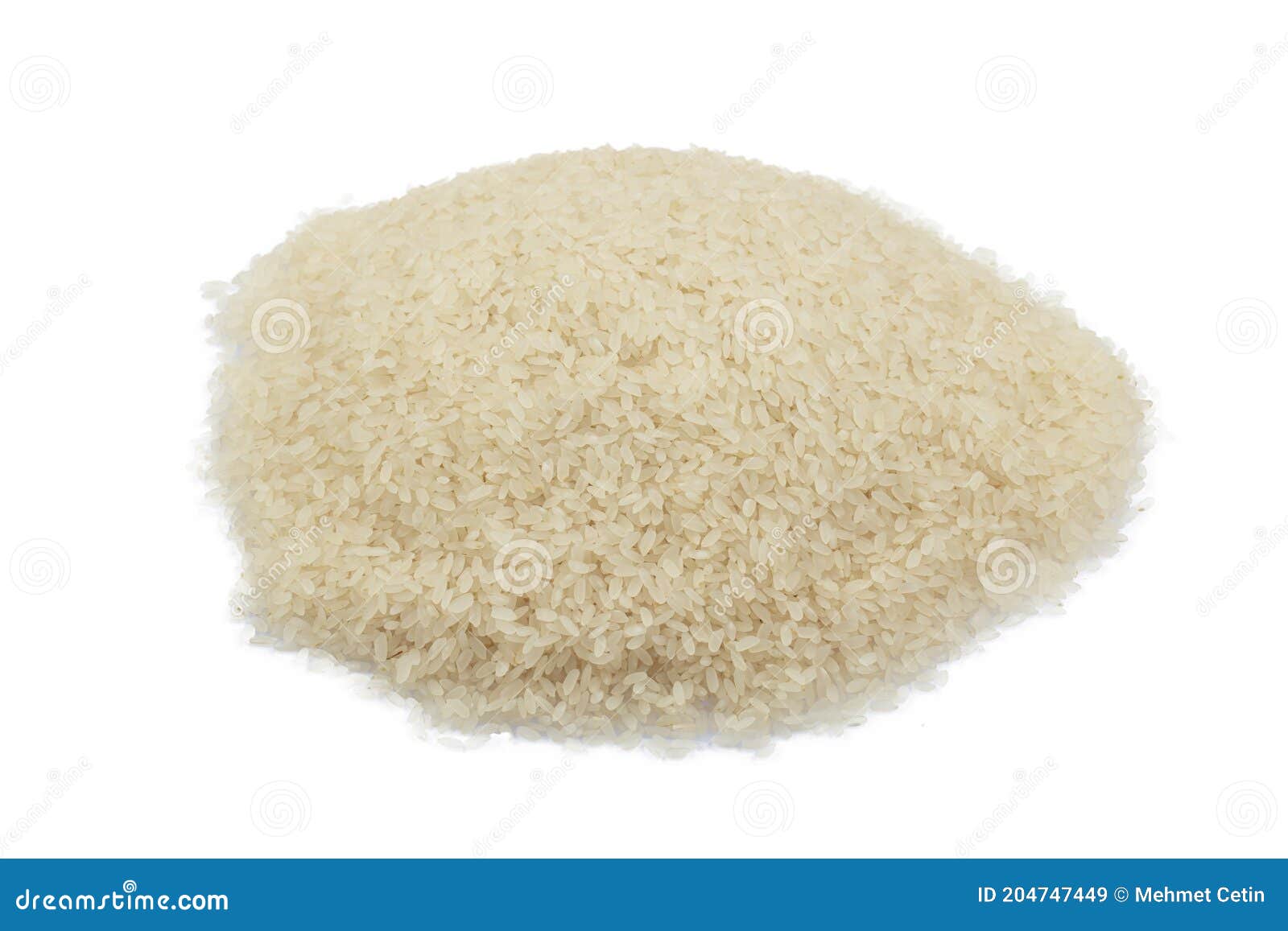 Pile of White Rice.Rice Grains Isolated on White Background. Top View ...
