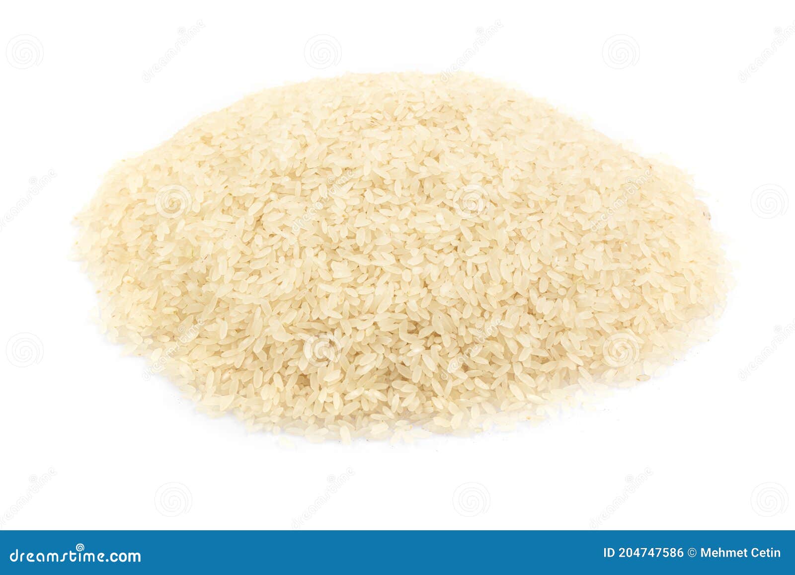 Pile of White Rice.Rice Grains Isolated on White Background. Top View ...
