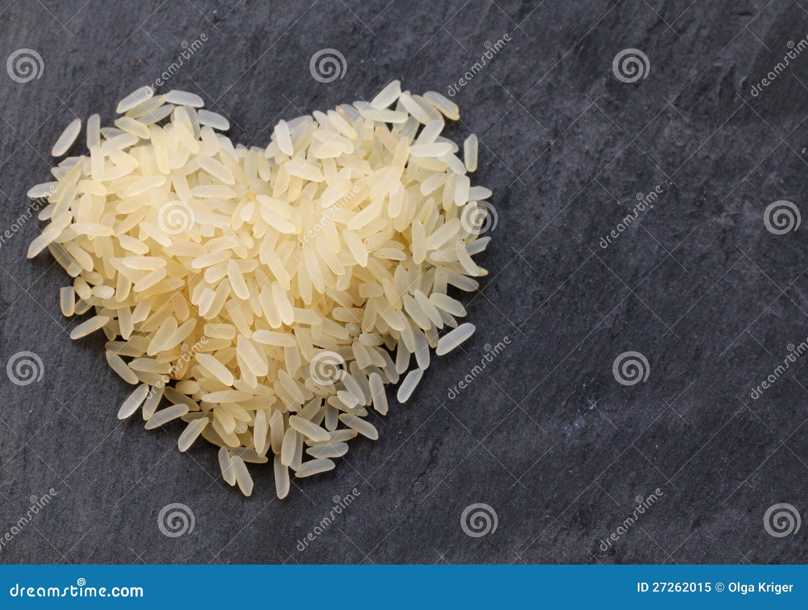 Pile of White Rice in Heart Stock Image - Image of black, background ...