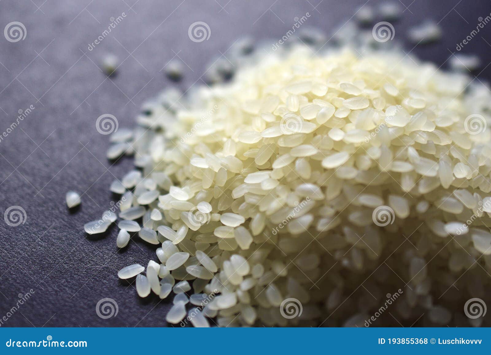 Pile of White Rice for Pilaf on a Black Background Stock Photo - Image ...