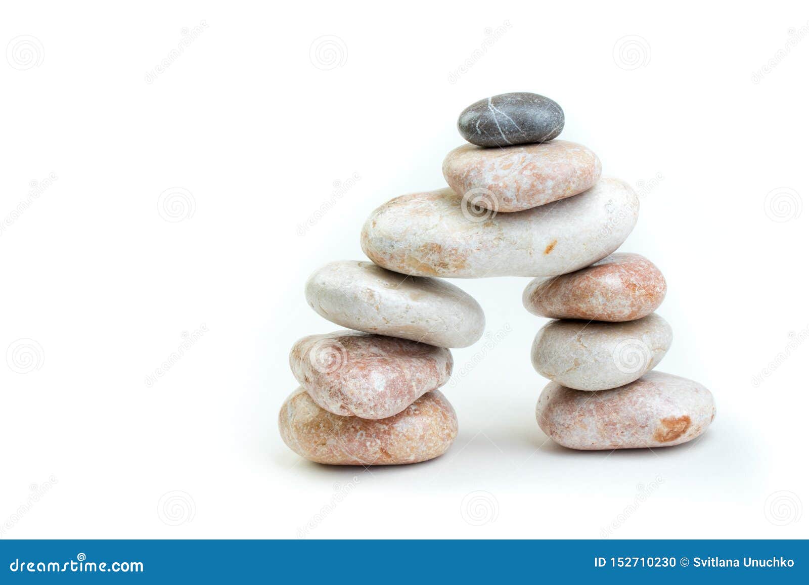Pile of White Stones Isolated on White Background. Stock Photo - Image ...