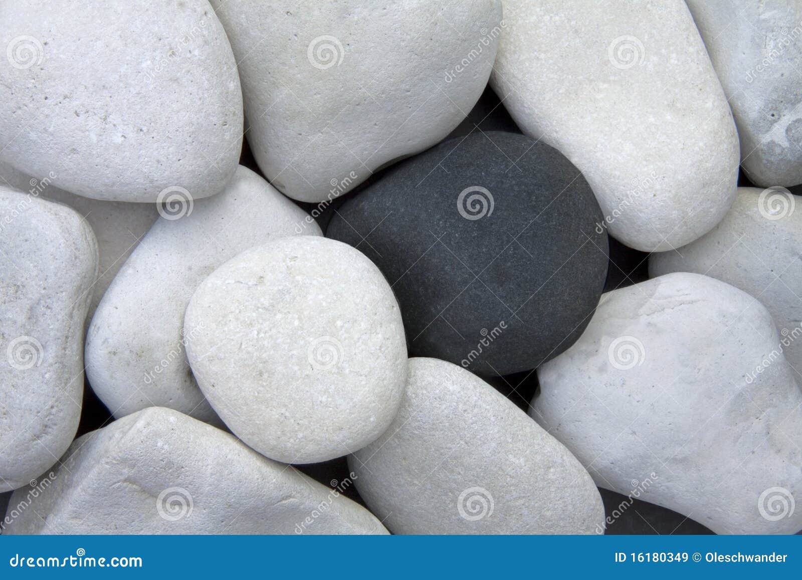 Pile of White Stones and One Black Stone Stock Image - Image of ...