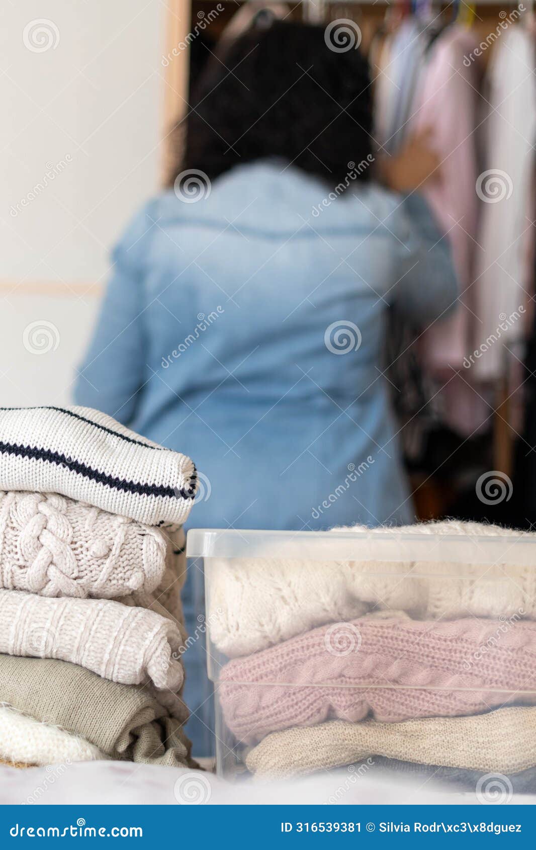 Pile of Winter Clothes. Concept Change of Season Stock Image - Image of ...