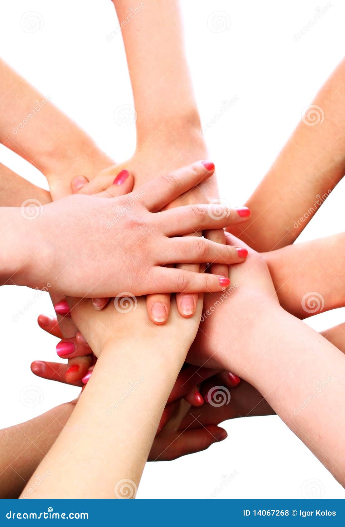 Pile of woman hands stock photo. Image of pile, corporate - 14067268