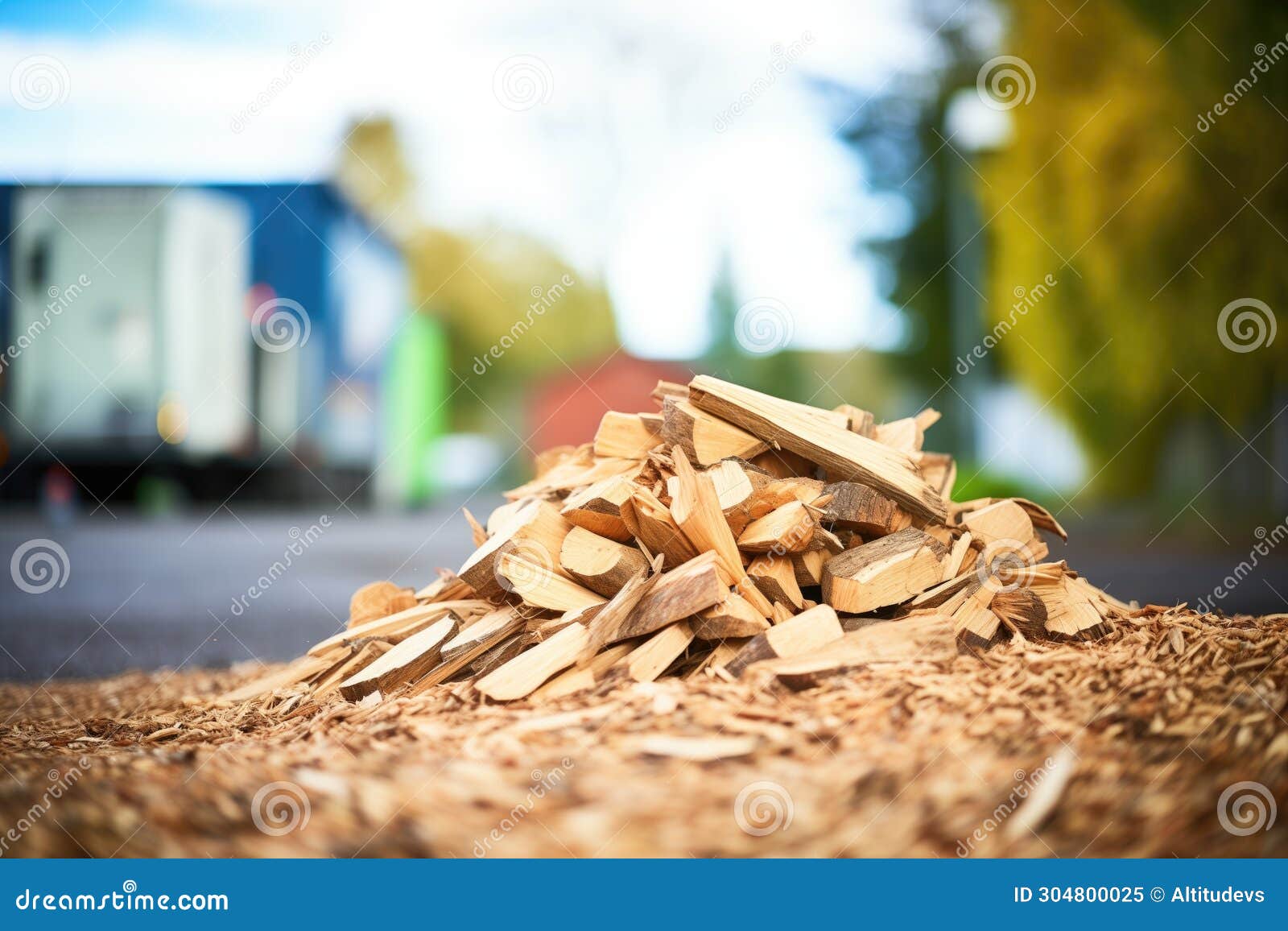Pile of Wood Chips for Bioenergy Production Stock Image - Image of ...