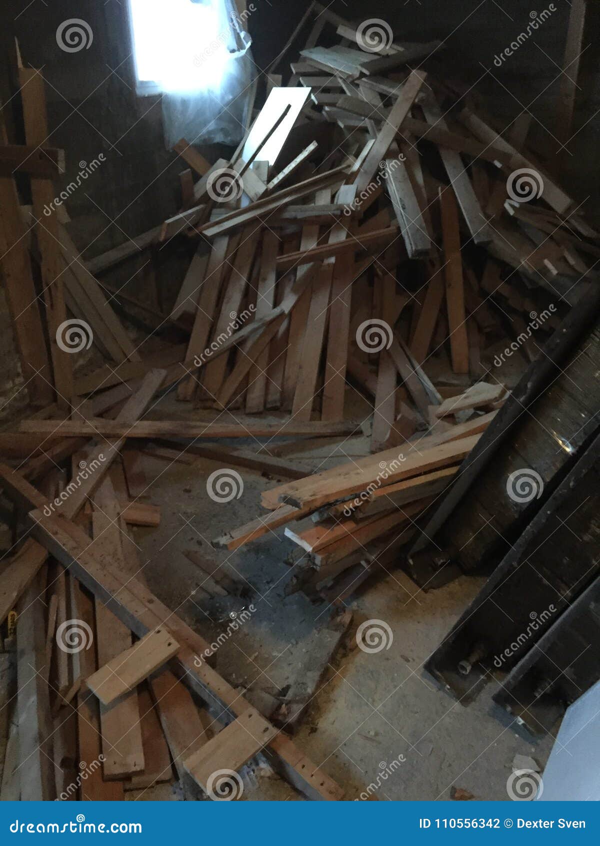 Pile of wood stock photo. Image of demolition, pile - 110556342