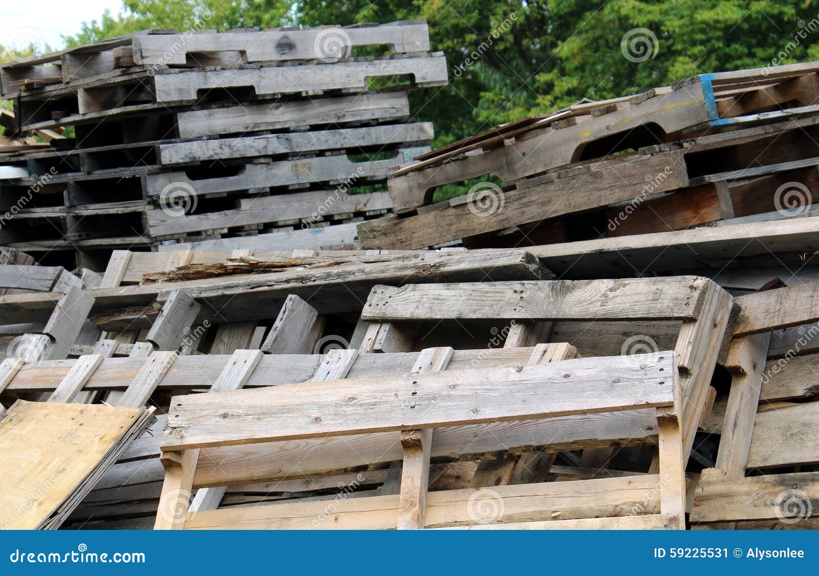 Pile of Wood Pallets stock image. Image of build, stacked - 59225531
