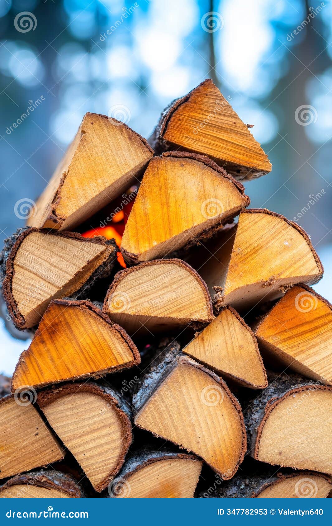 A Pile of Wood Sitting on Top of a Pile of Logs Stock Image - Image of ...