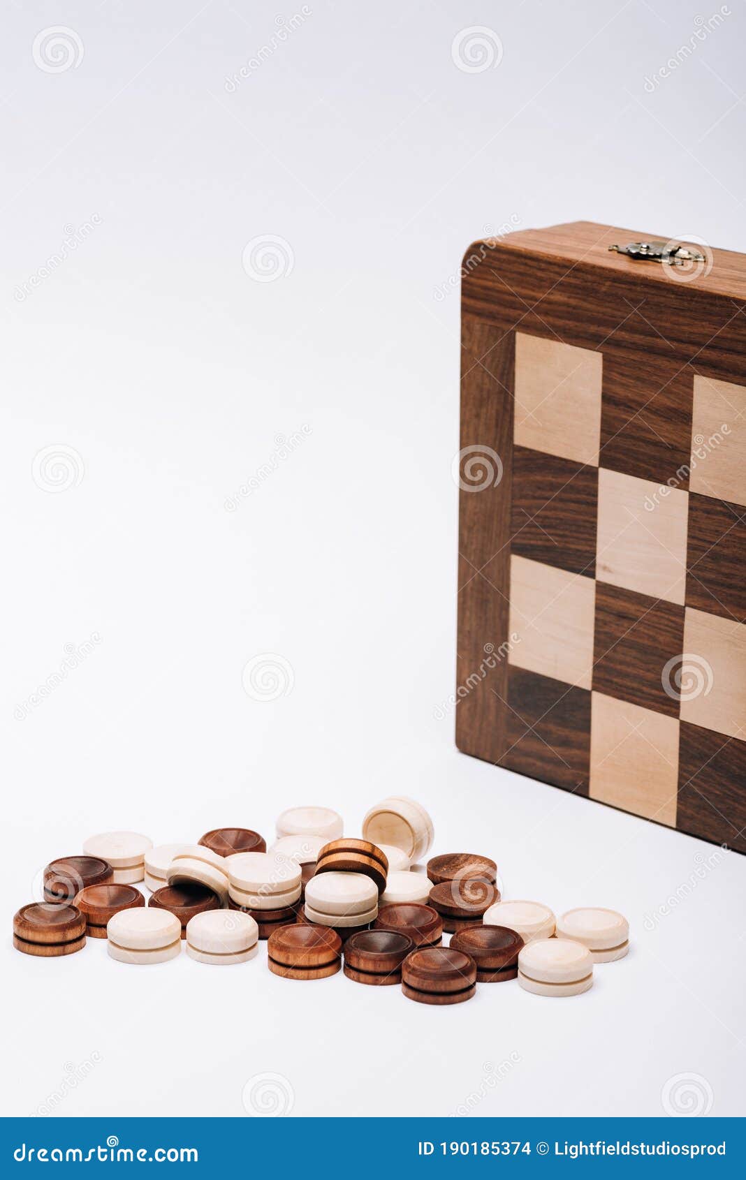Checkers In Checkerboard Ready For Playing. Game Concept. Board Game ...