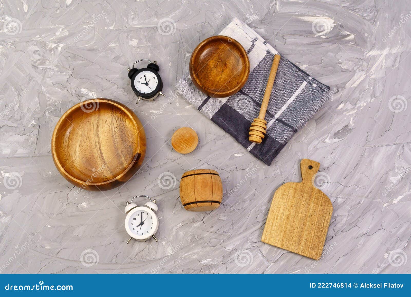Pile of Wooden Kitchen Utensils. Top View, Cooking, Cooking Time Stock ...