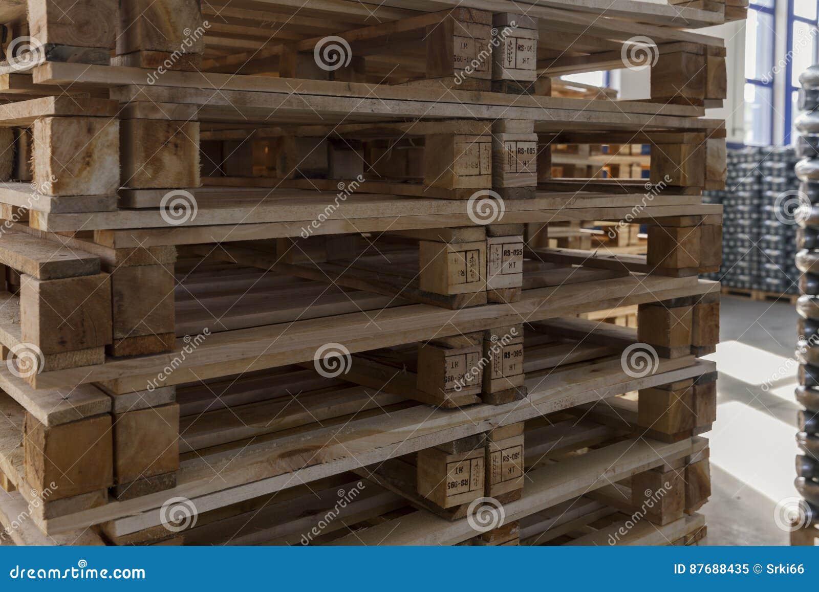 On a Pile of Wooden Pallets Stock Image - Image of logistic, industry ...