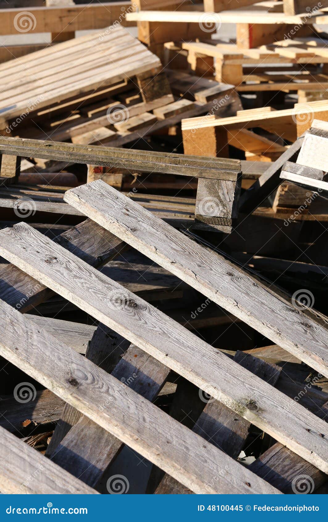 Pile of Wooden Pallets Piled in a Landfill Stock Image - Image of ...