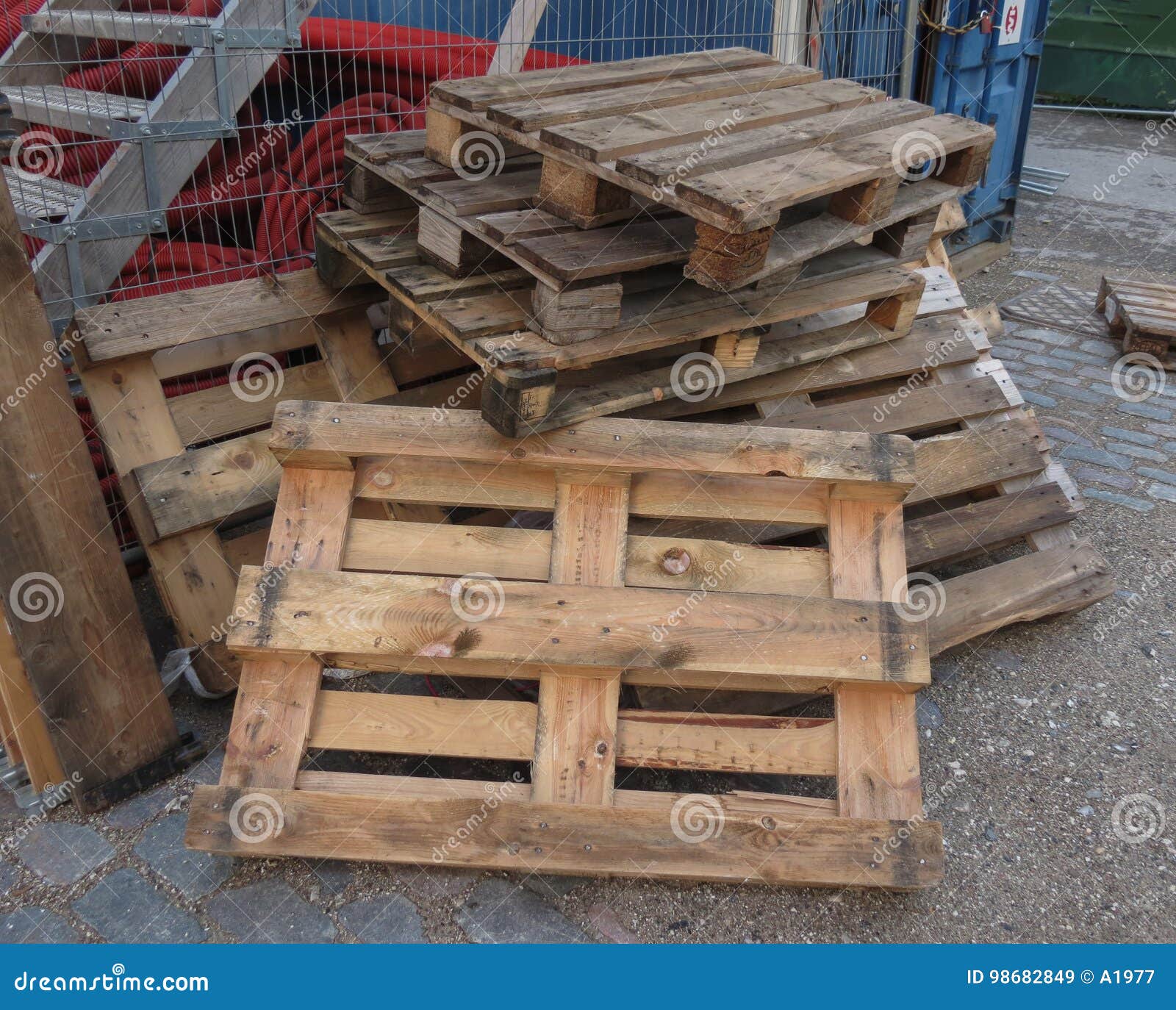 Pile of pallets stock image. Image of pile, skids, transport - 98682849