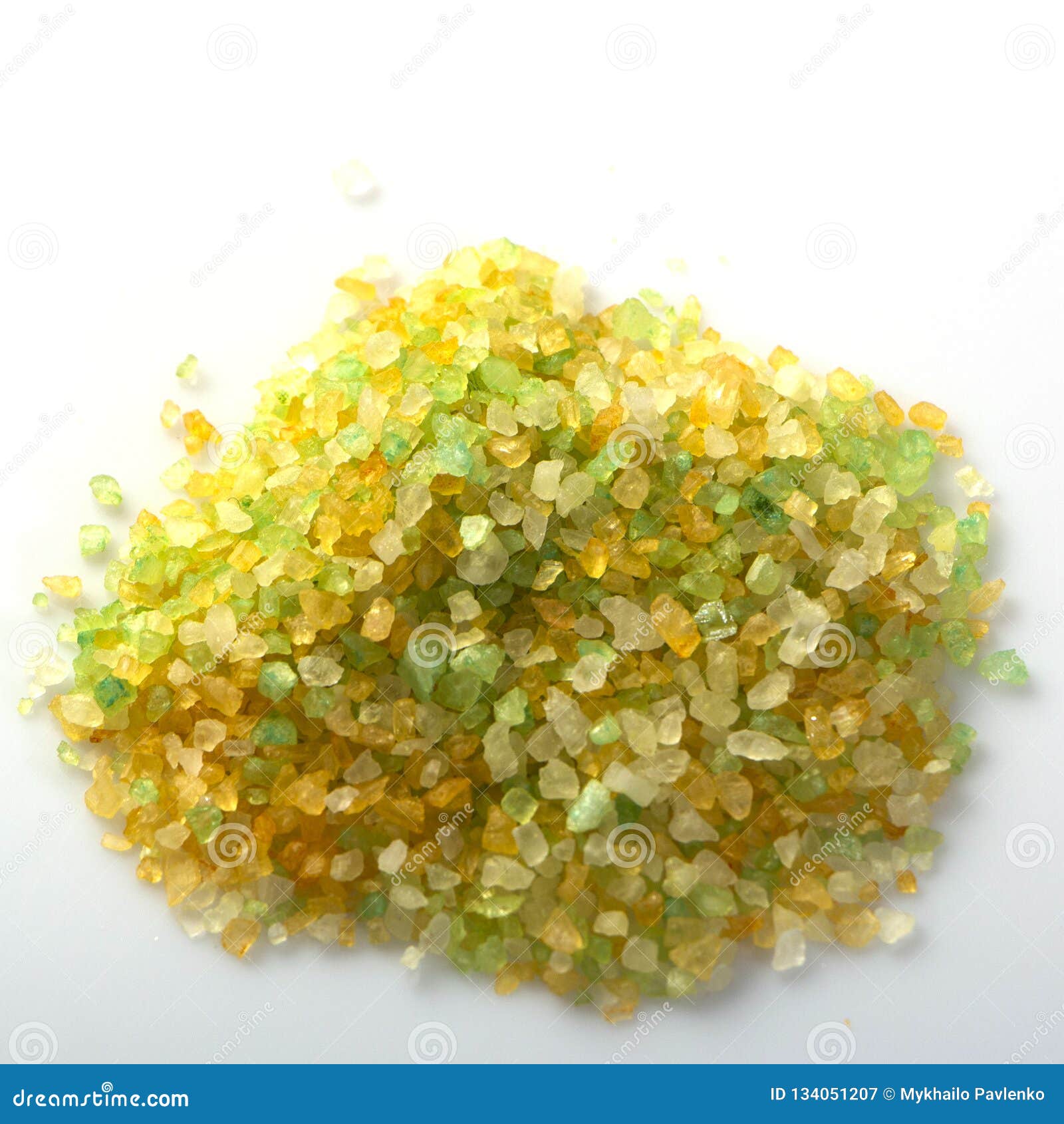 Pile of Yellow Himalayan Salt on White Background Stock Image - Image ...