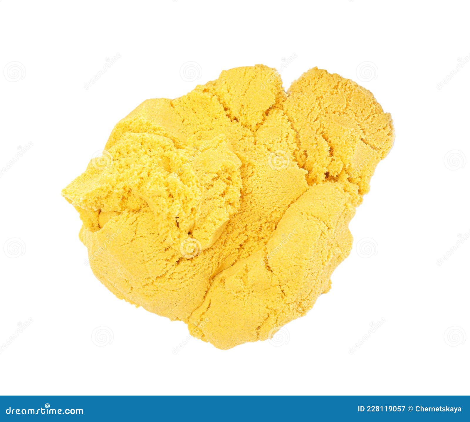 Pile of Yellow Kinetic Sand on White Background, Top View Stock Image ...