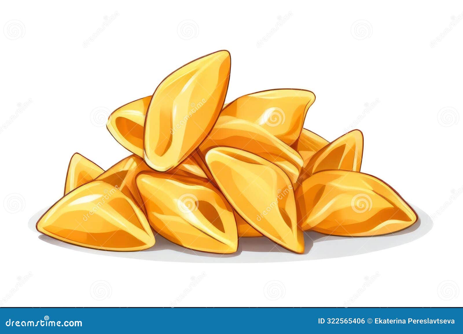 A Pile of Yellow Pasta Shells Stock Photo - Image of container, organic ...