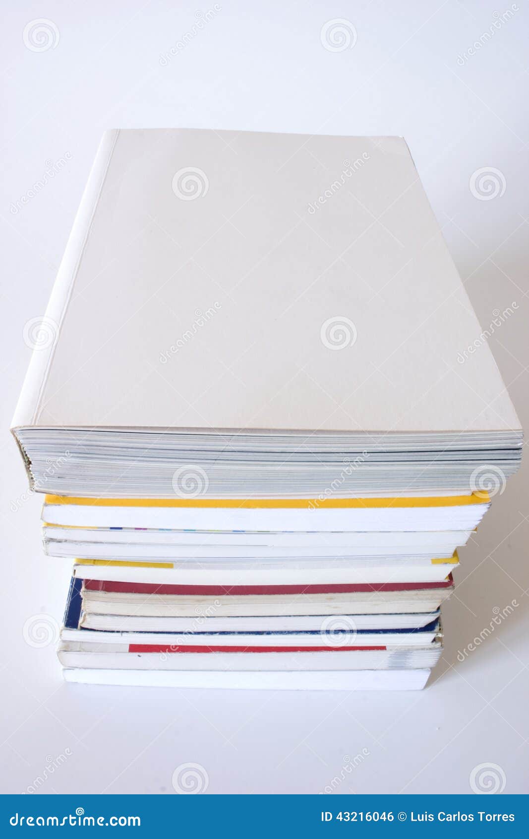 Piled books on white bg stock photo. Image of isolated - 43216046