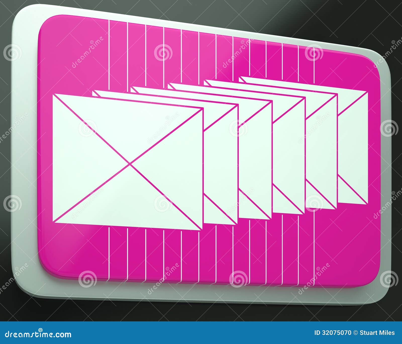 Piled Envelopes Shows E-mail Message Inbox Mailbox Stock Illustration ...