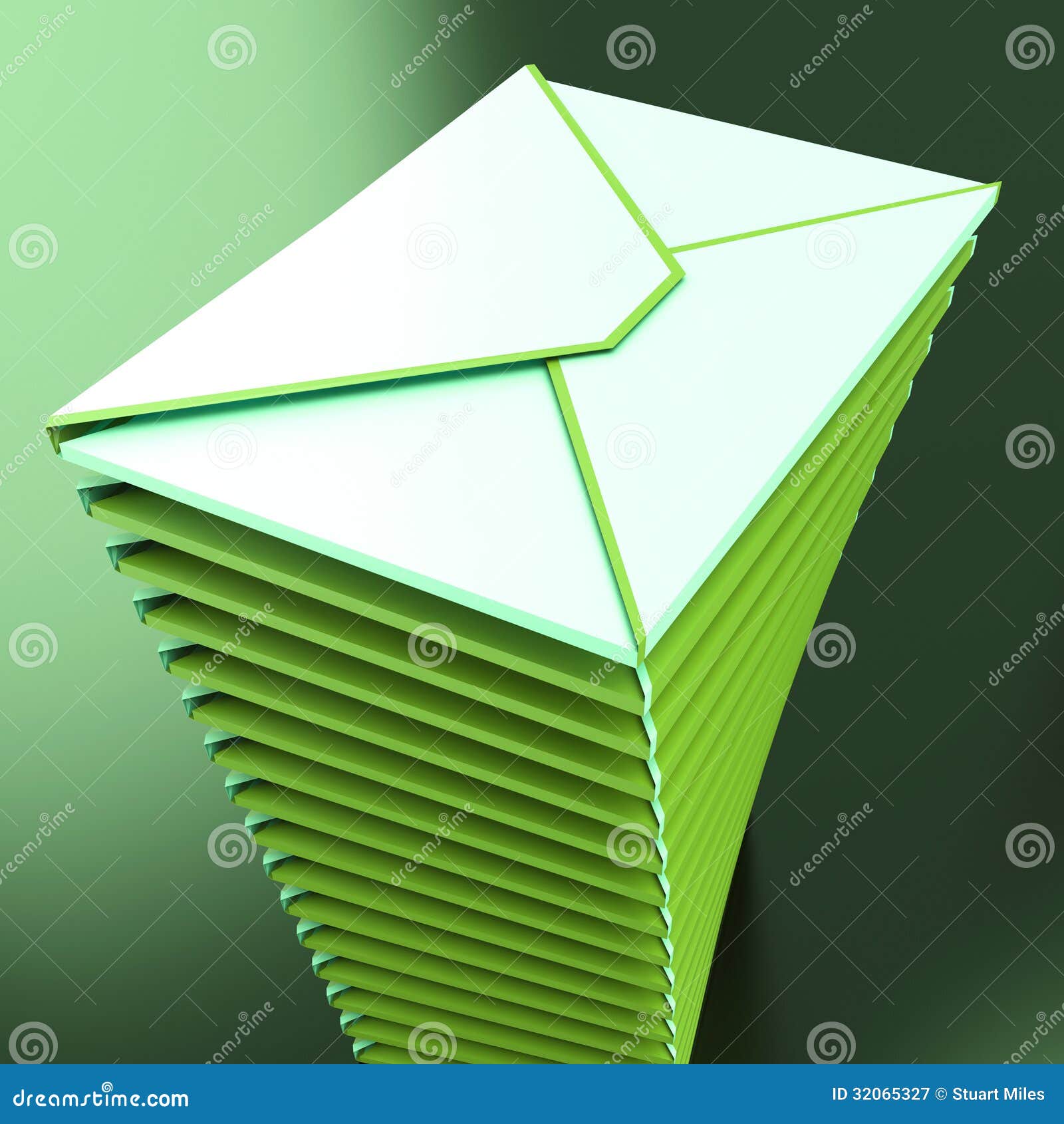 Piled Envelopes Shows Computer Mail Outbox Communication Stock ...