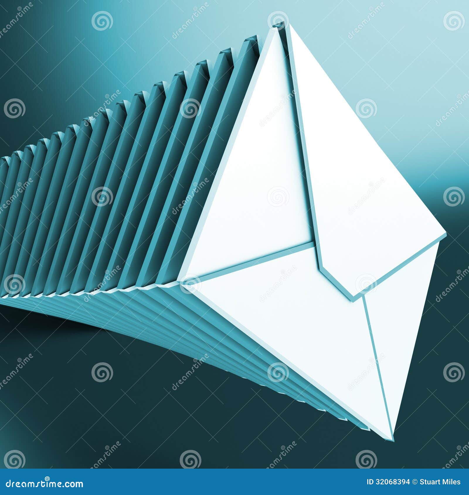 Piled Envelopes Shows Inbox Messages on Computer Stock Illustration ...