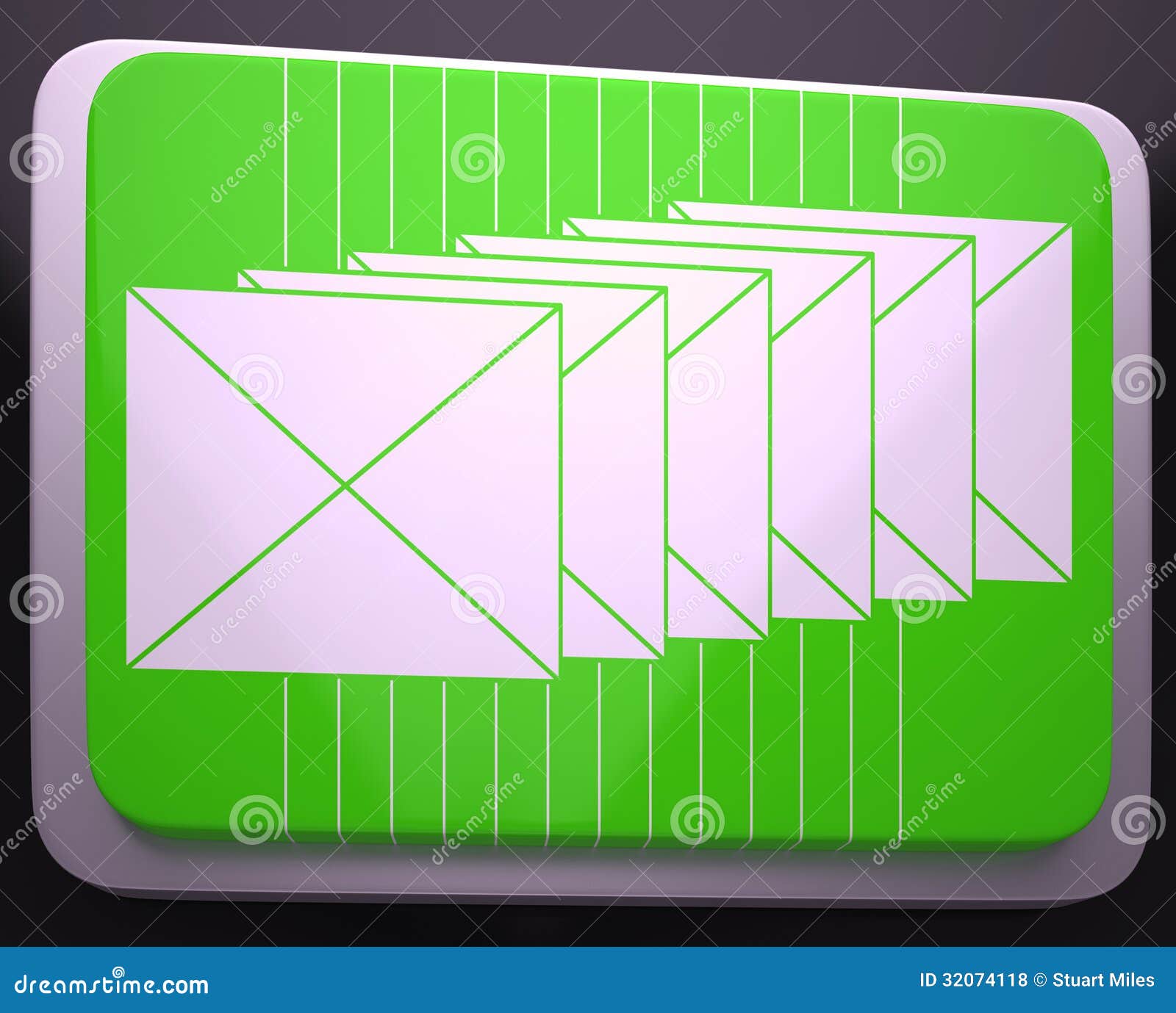 Piled Envelopes Shows Computer Mail Outbox Communication Stock ...