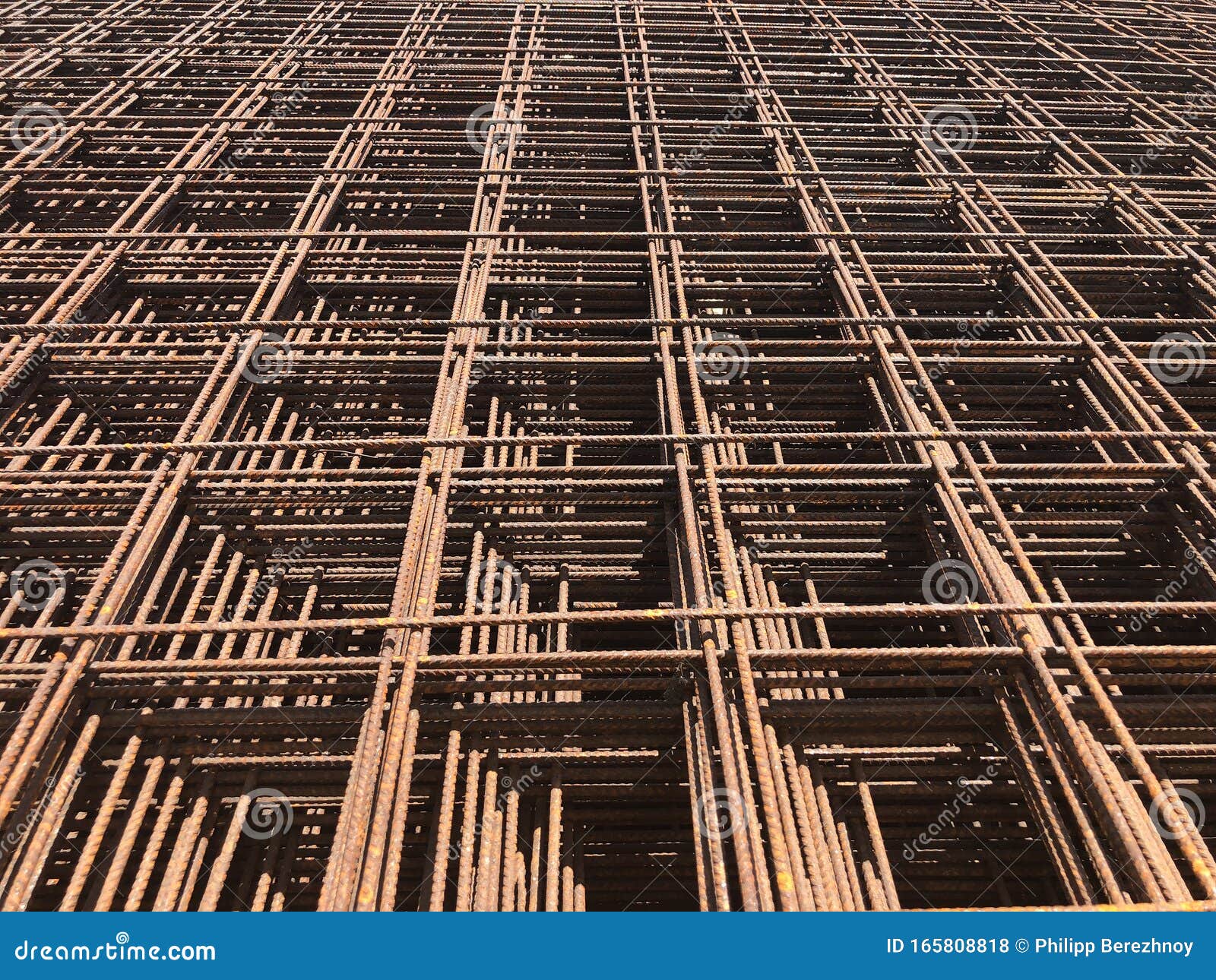 Piled Iron Reinforcement Workpieces. Metal Mesh for Reinforcement Stock ...