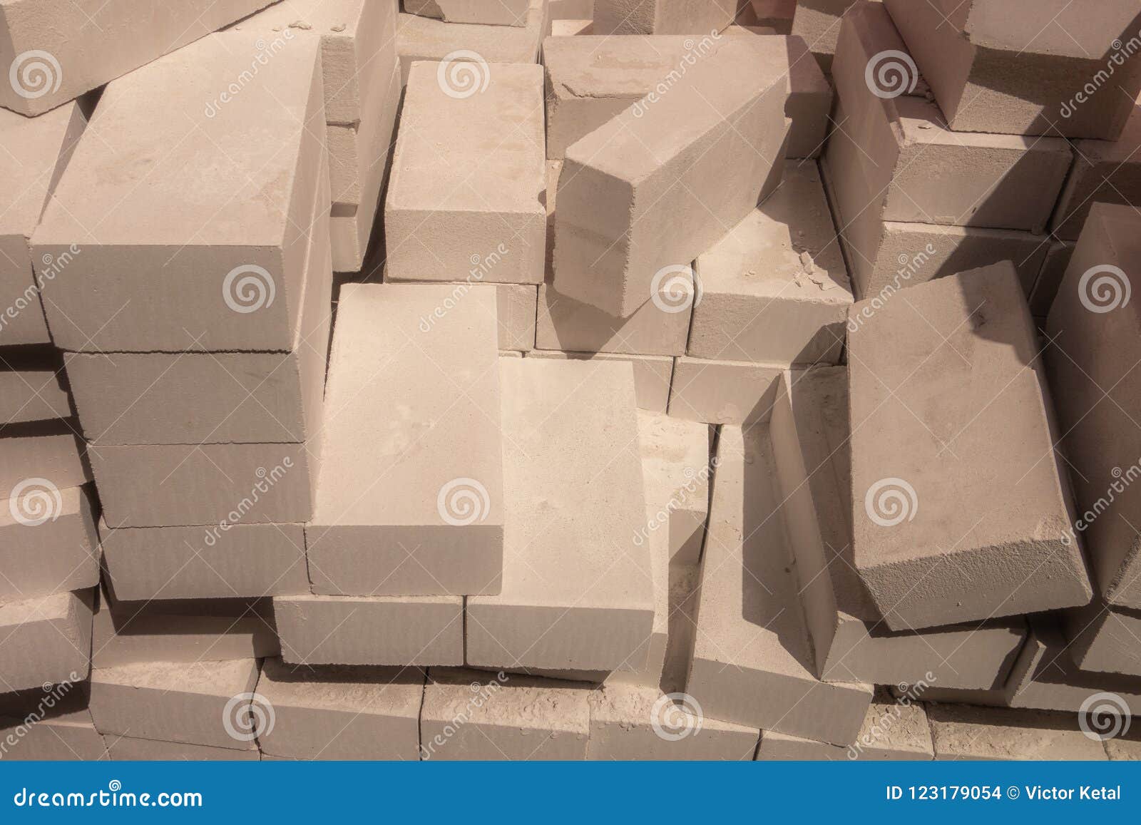 Piled Up a Big Pile of White Bricks Stock Photo - Image of building ...