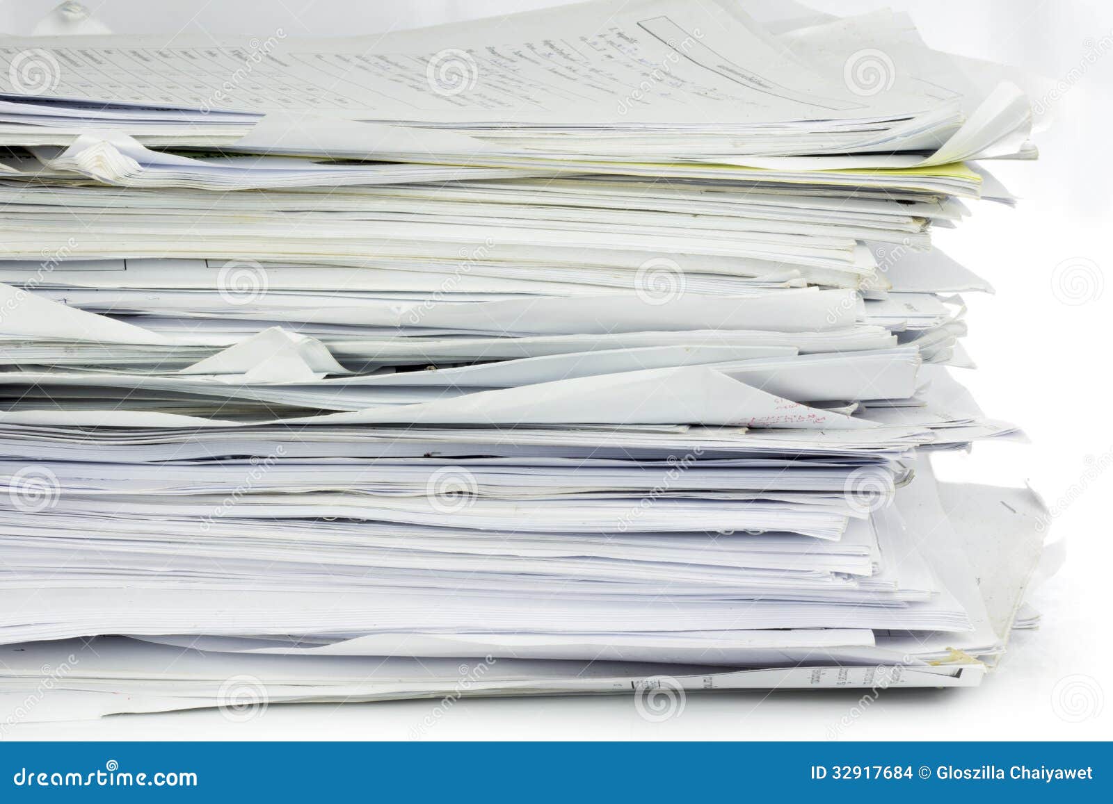 Piled Up Office Work Papers Stock Photo - Image of sheet, chaos: 32917684