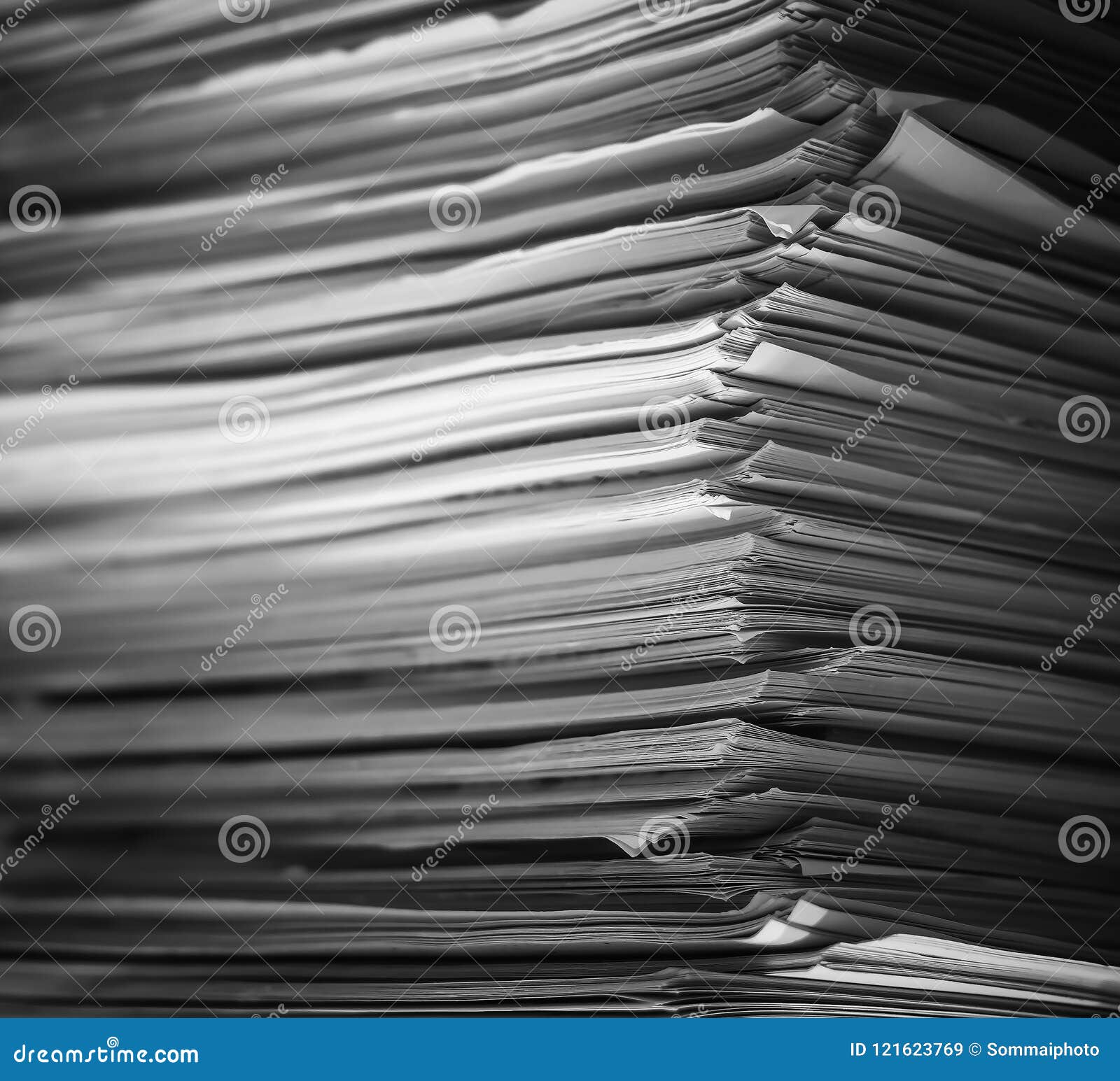 A Piled Up Office Work Papers Stock Image - Image of data, background ...