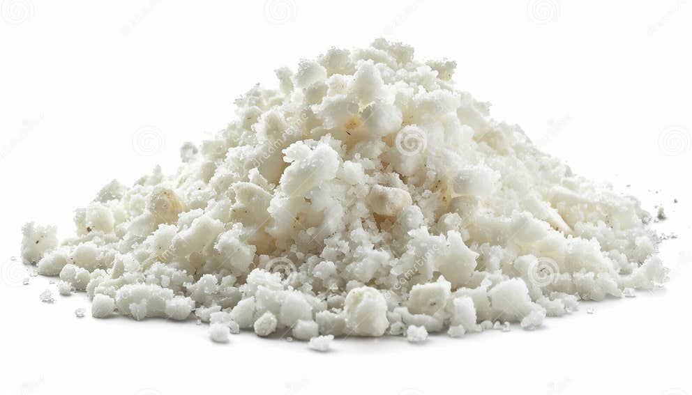 Piled White Granular Substance on a Plain Background Stock Image ...
