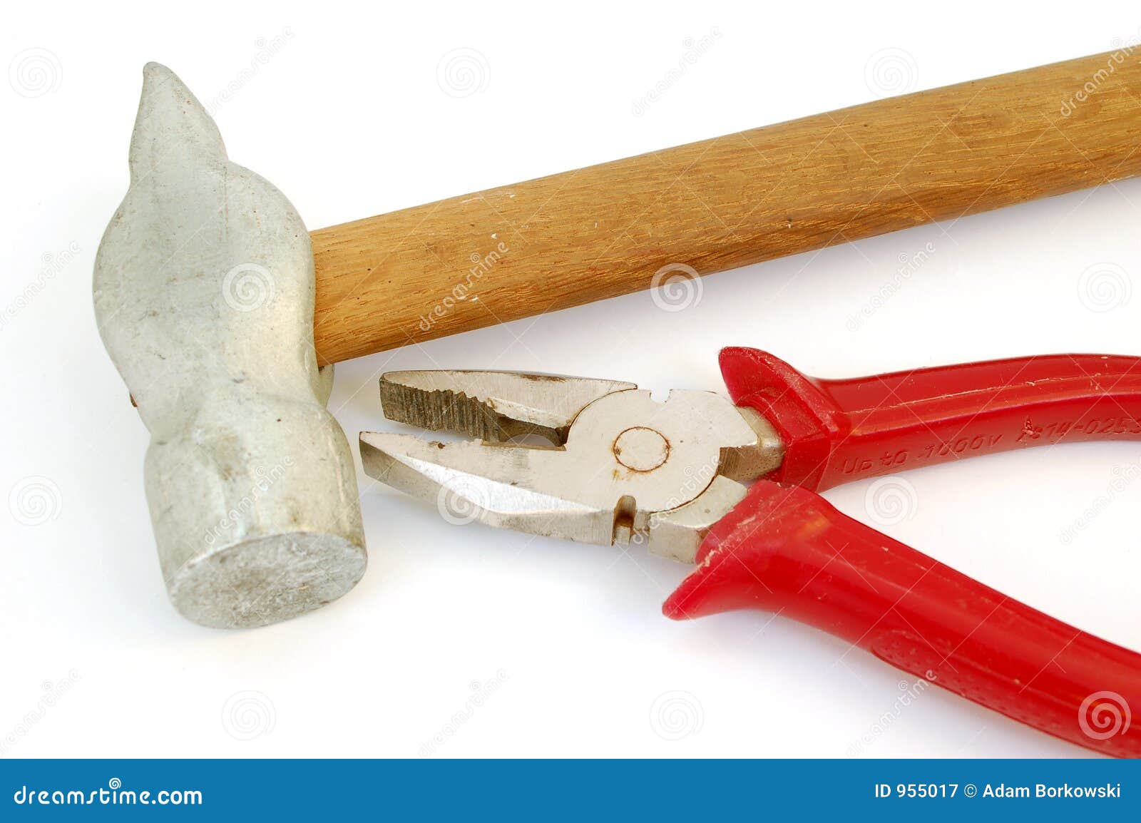 Pilers with Hammer - Isolated #3 Stock Image - Image of chrome, hold ...