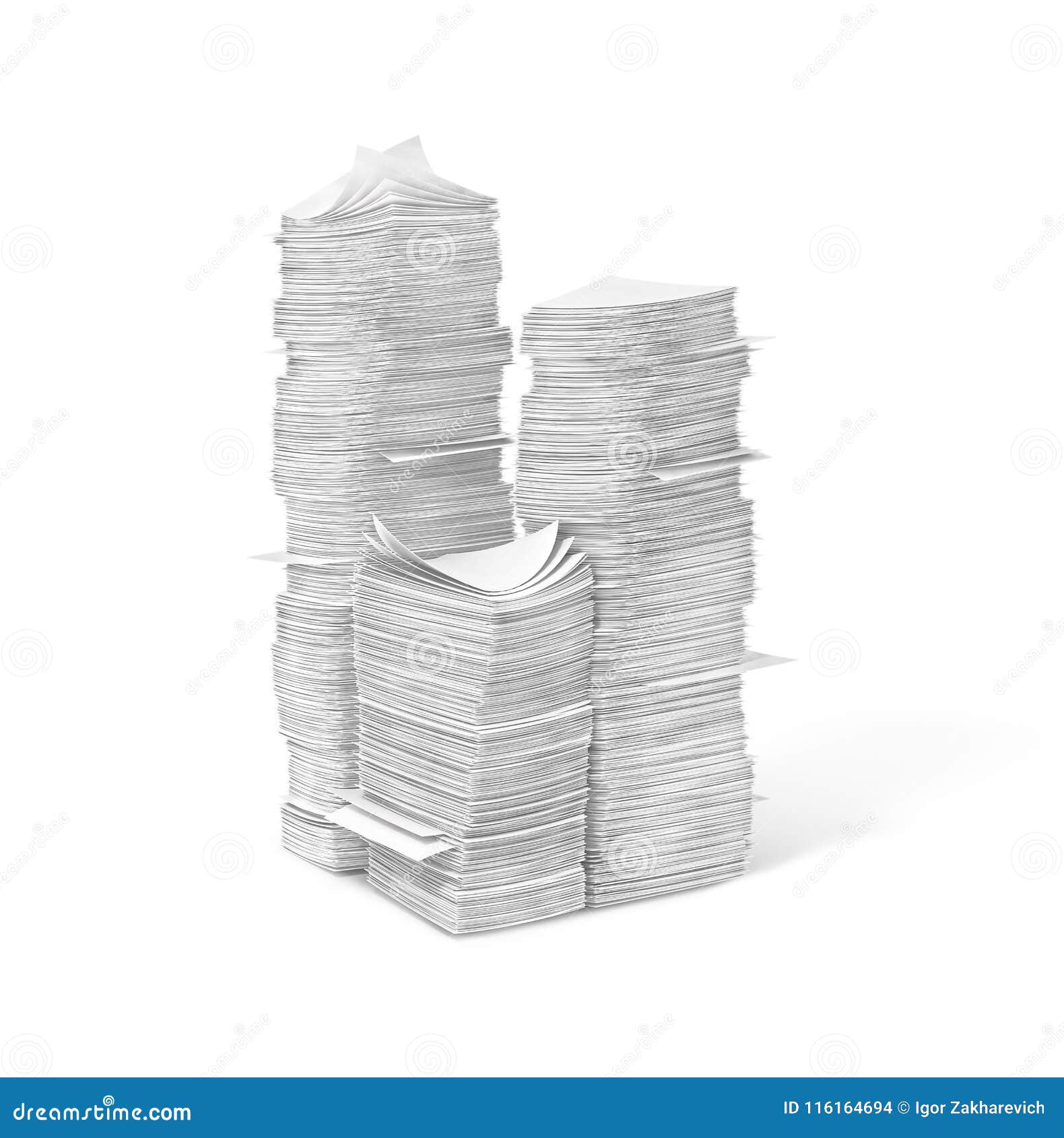 Piles of blank pages. stock illustration. Illustration of accounting ...