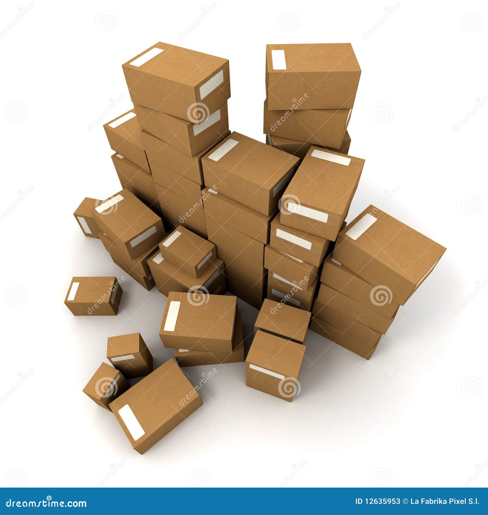 Piles of boxes stock illustration. Illustration of pile - 12635953