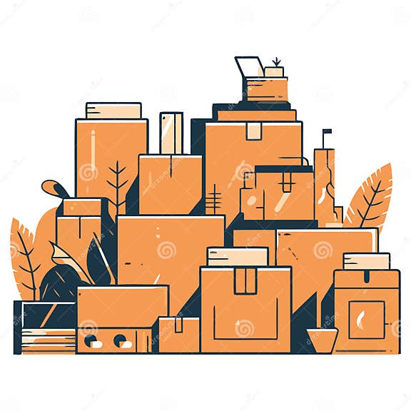 Piles of boxes stock vector. Illustration of technology - 285189241