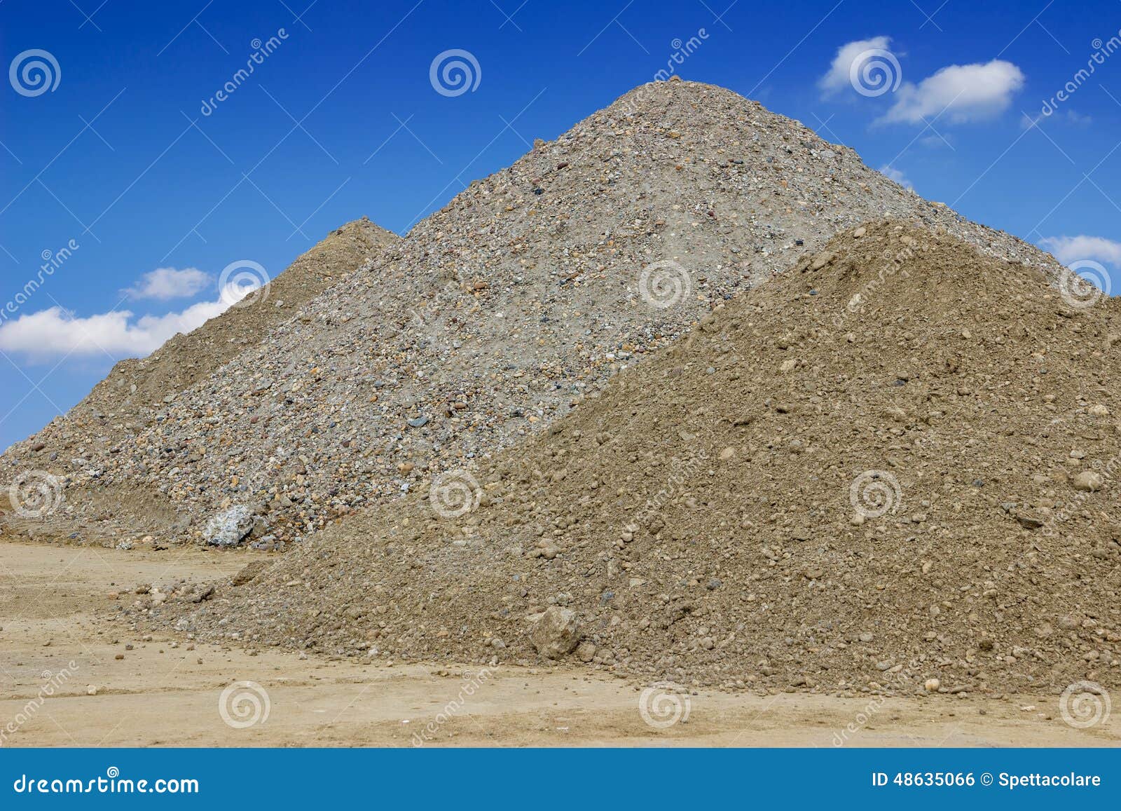 Piles of Building Construction Sand Stock Photo - Image of arid, heavy ...