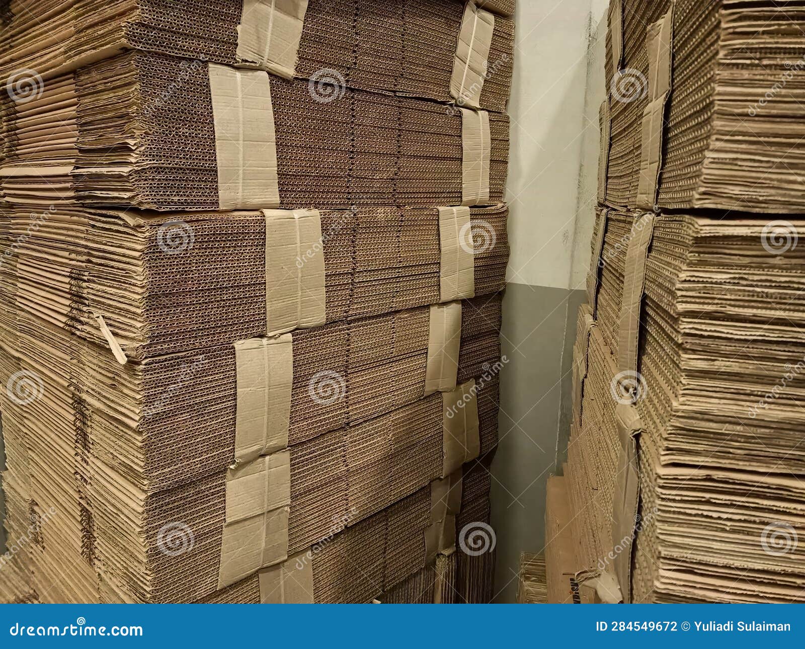 Piles of Cardboard for Packing in the Warehouse Stock Photo - Image of ...