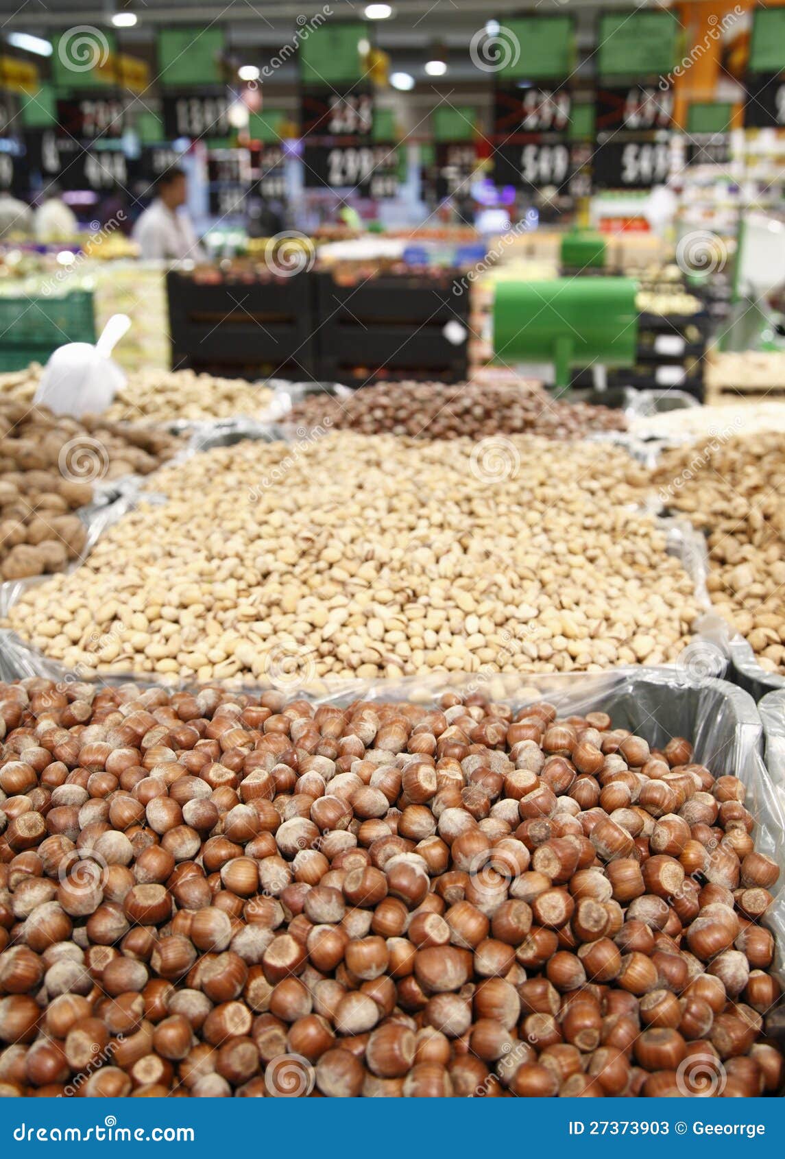 Piles of Chestnuts in Supermarket Stock Image - Image of business ...