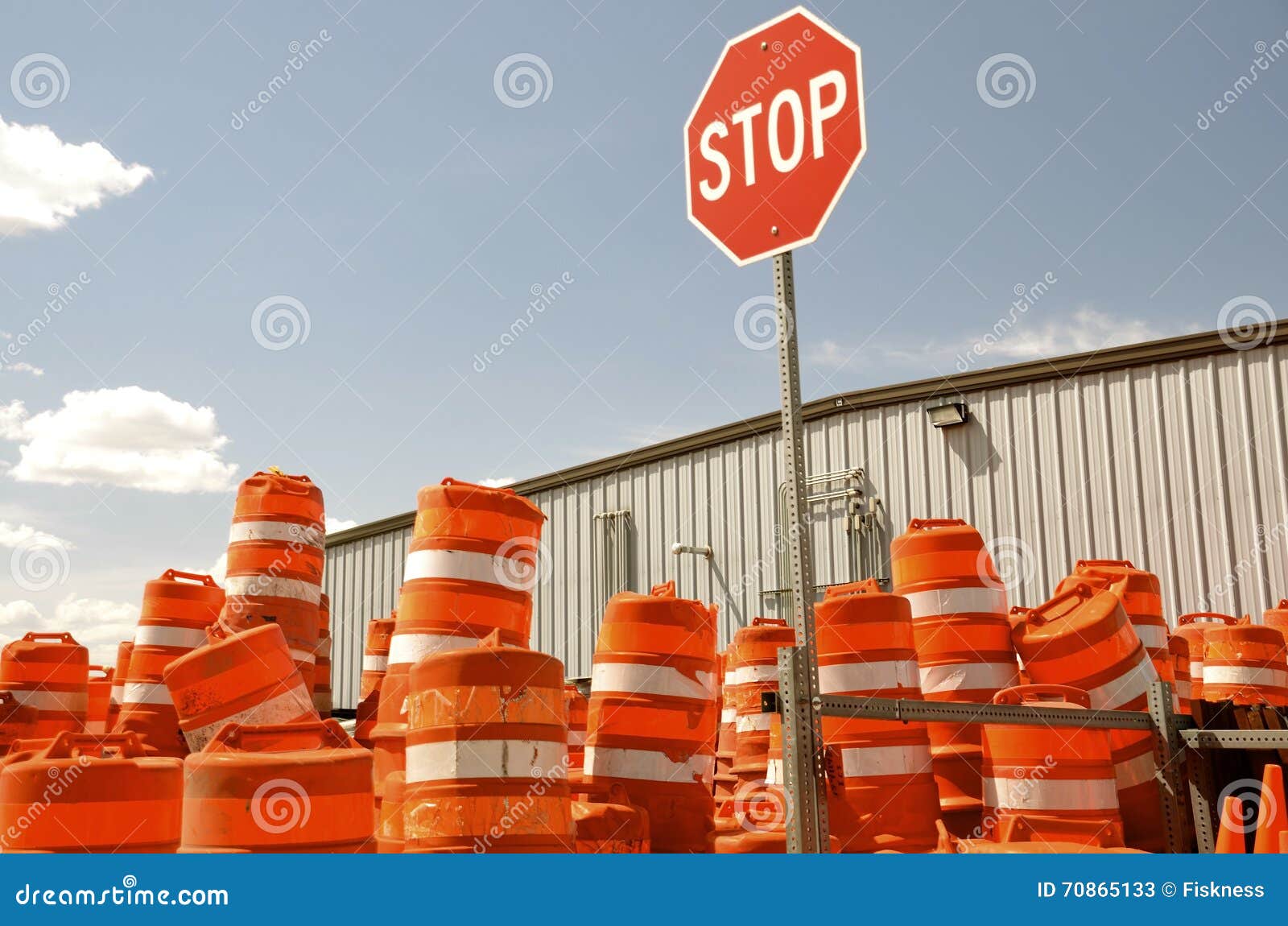 Piles of Cones for Highway Construction Stock Image - Image of highway ...