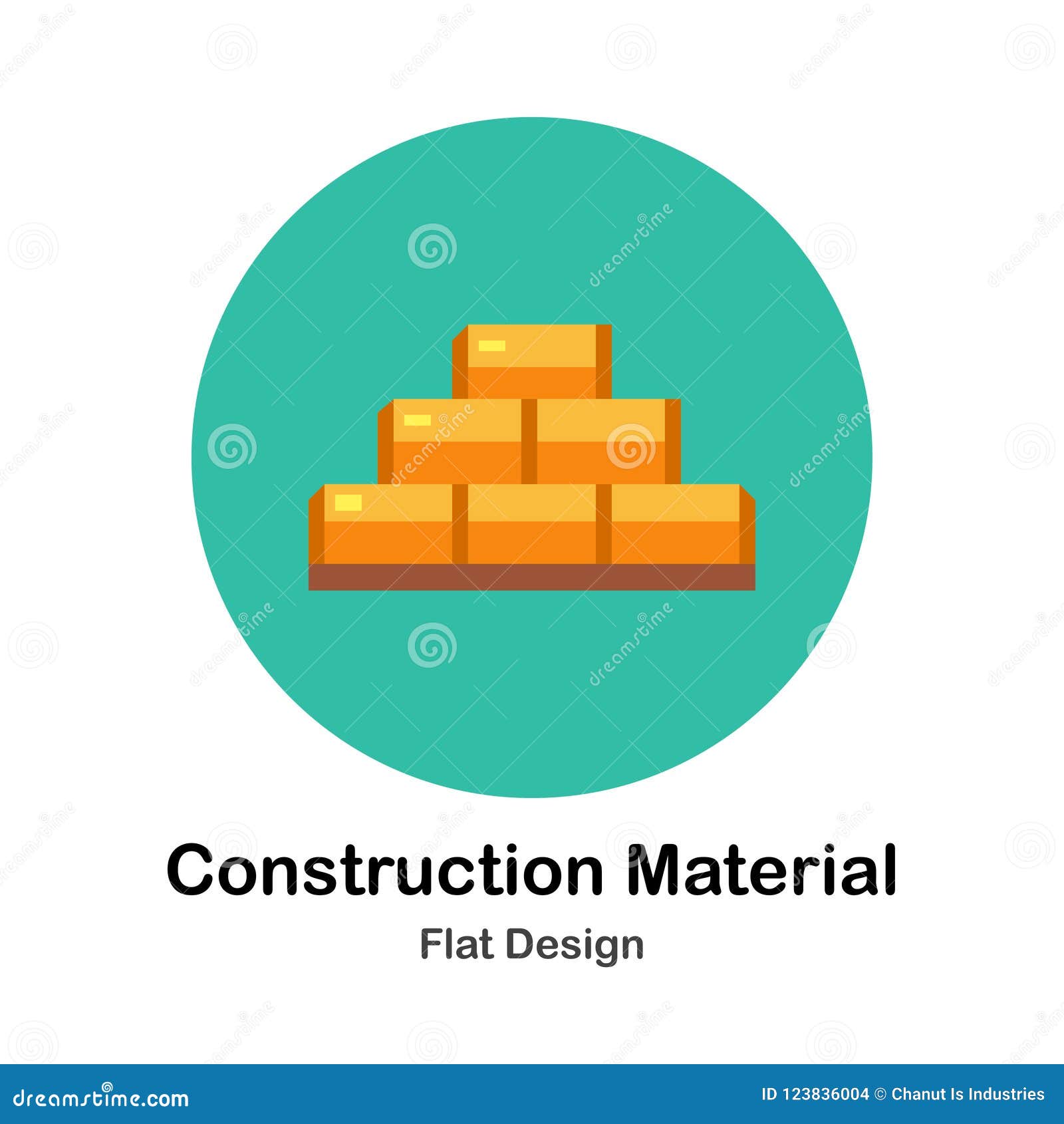 Construction Material Flat Icon Stock Vector - Illustration of ...