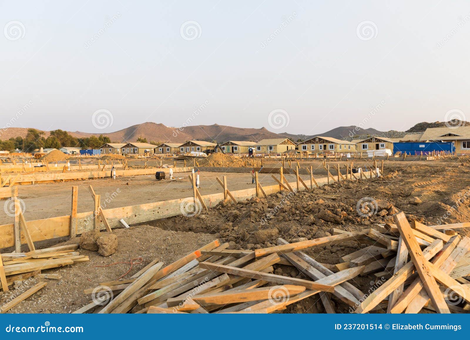 Piles of Discarded Wood Debris on a Construction Site Editorial Stock ...