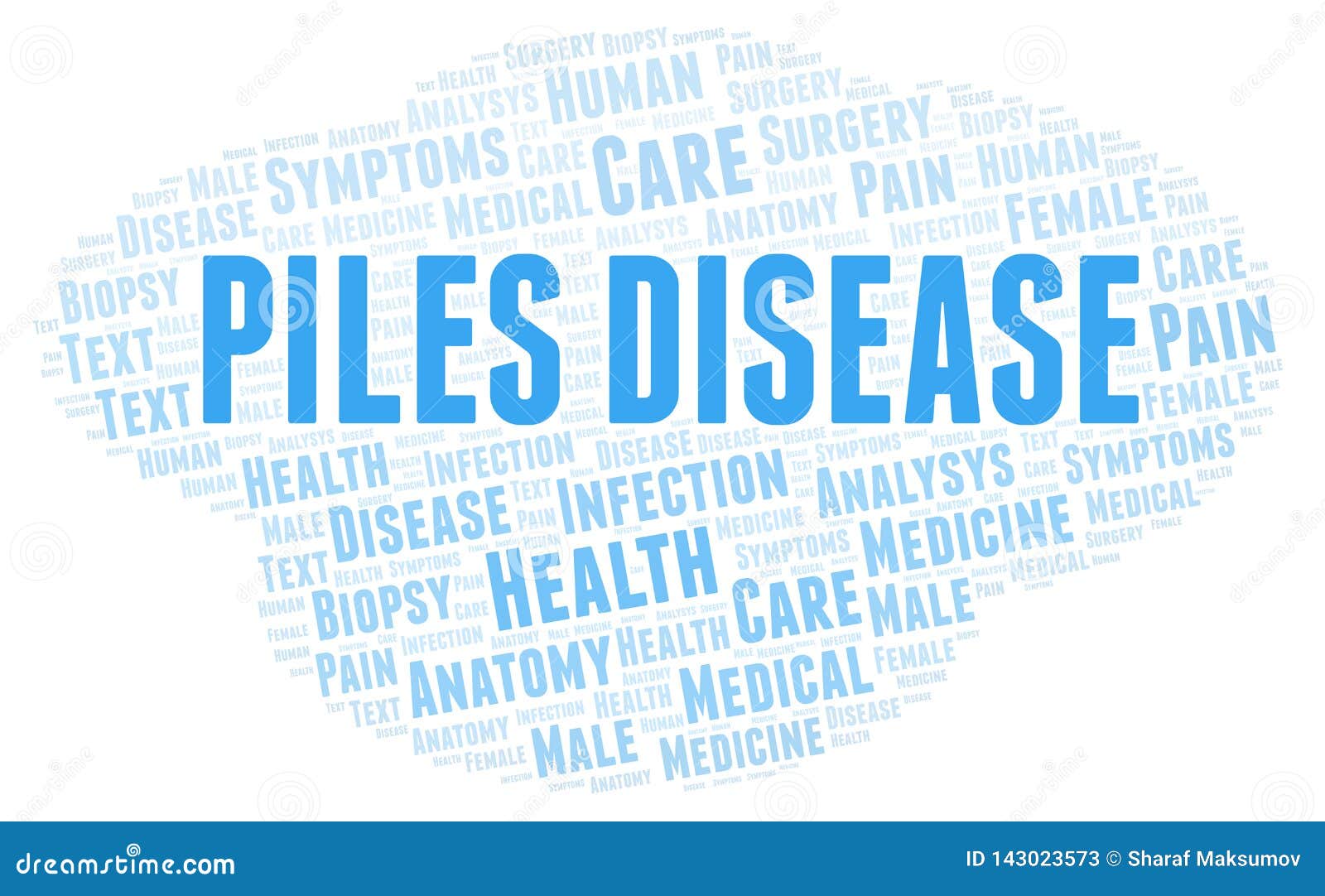 Piles Disease word cloud stock illustration. Illustration of pain ...