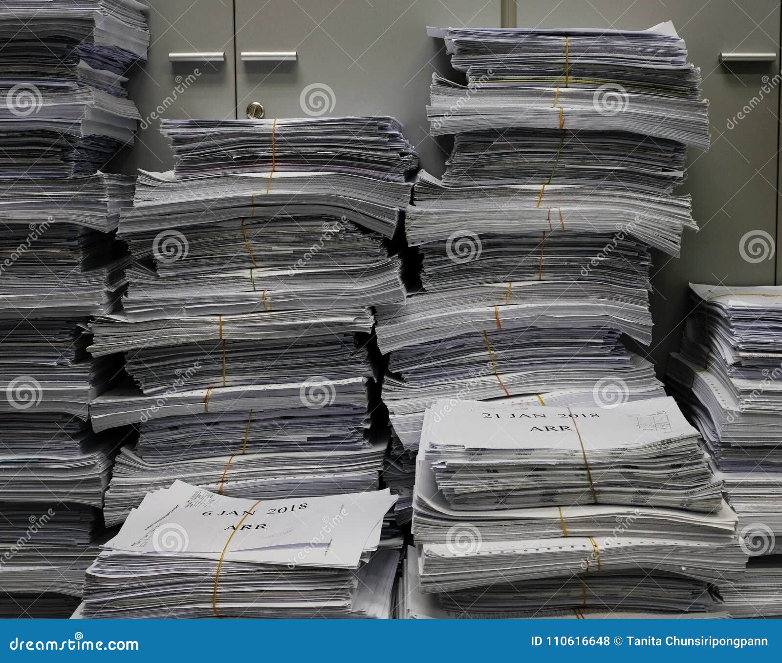 Piles of Document at Workplace. Stock Photo - Image of room, heap ...