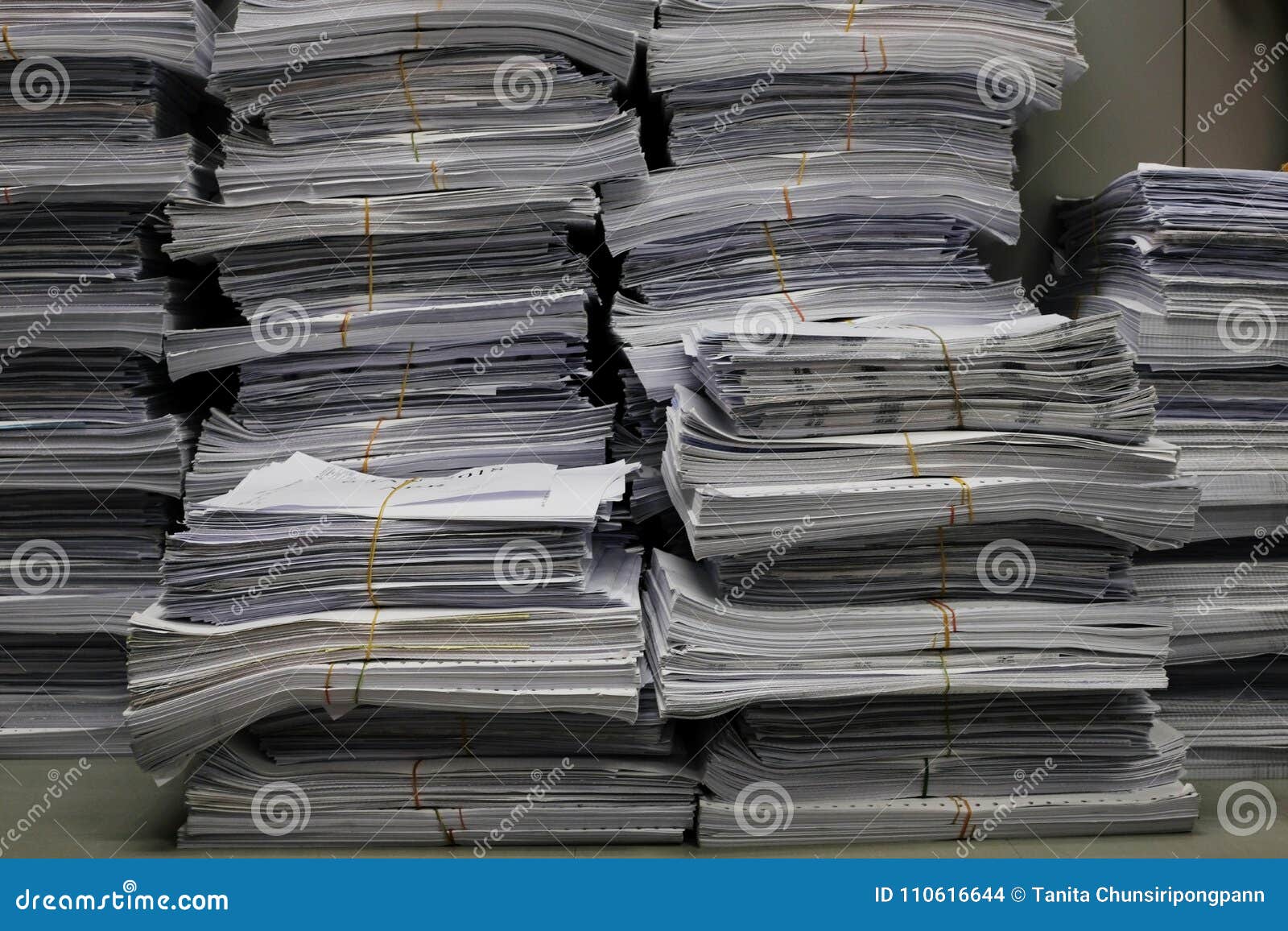 Piles of Document at Workplace. Stock Photo - Image of piles, stack ...